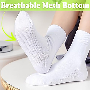 Mini angel Boys Girls Crew Socks Seamless Cotton Socks Kids School Socks Dress Socks for 8-10 Years, 6 Pairs (Black, L)