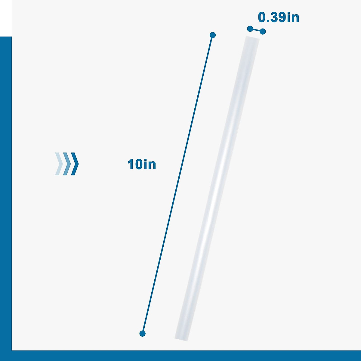 Replacement Reusable Straws for BuildLife 1/Half Gallon Water Bottle 128oz/64oz - 4 Set 10'' Long,Outer Diameter 0.374'' Cut Short to Fit Bottles,with 2 Cleaning Brush