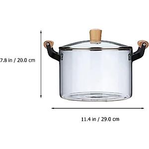 Cooking Pot Cooking Pot Pot Glass Pot Noodle Pot Transparent Glass Pot Heat-resistant Soup Pot Porridge Pan Home Cooking Pot 2.5L Cooking Pot Cooking Pot Glass Pot Pot Glass Saucepan