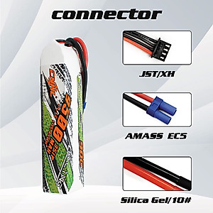 CNHL 3s lipo Battery 9500mah 90C 11.1V RC Battery Soft case with EC5 Connector for Racing RC Car Truck Boats Tank