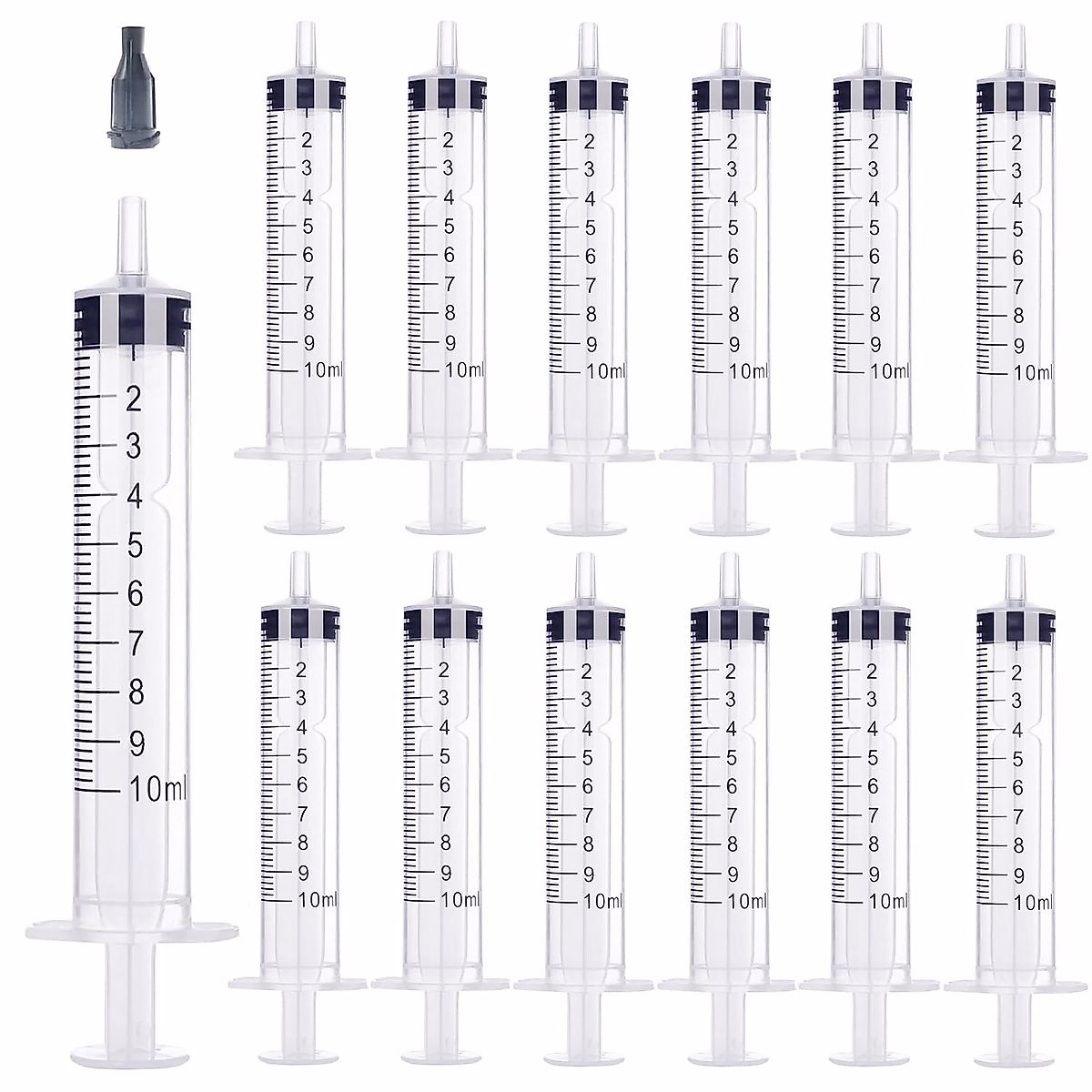20Pack lastic Syringe, Individual Package Syringe and cap, Suitable for Lip Gloss, Paint, Epoxy Resin, Watering Plants, Glue Applicator or Oil, Measuring Liquids and Refilling (10ml)
