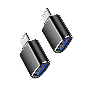 (Apple MFi Certified)Lightning Male to USB3.0 Female Adapter OTG Cable,2 Pack Portable USB Camera Adapter OTG Data Sync Cable for iPhone13/12/11/Xr/X/XS/8/7/Card Reader/Flash Drive/Mouse/MIDI Keyboard