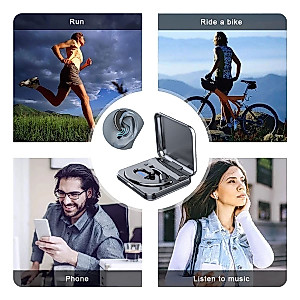 IKXO Ear Hook Bluetooth Headphones Wireless - Lightweight Single Ear Painless Noise Cancelling Earphones Waterproof with Ear Plug Charging Case 150H