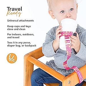 BooginHead SippiGrip Sippy Cup Strap & Baby Bottle Holder 3-Pack, Pink, Green, and Purple