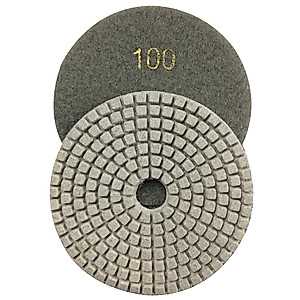 Konfor Diamond Polishing Pads 4" Wet Use for Sanding Marble Granite Stone Concrete Travertine Polish Pack of 7 Grit 50-3000