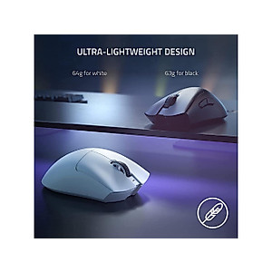 Razer DeathAdder V3 Pro Gaming Mouse: 63g Ultra Lightweight - Focus Pro 30K Optical Sensor - Fast Optical Switches Gen-3 - HyperSpeed Wireless - 5 Programmable Buttons - 90 Hr Battery - Black