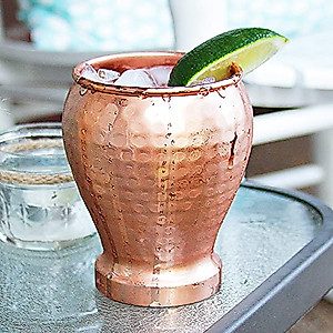 Alchemade 100% Pure Copper Tumbler - 16 Ounce Derby Cup Without A Handle For Mint Juleps, Cocktails, Mixed Drinks, Or Your Favorite Beverages - Keeps Drinks Cold