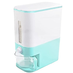 SUT 22.5 Lbs Rice Dispenser, Moisture Proof Storage Container, Large Cereal Dry Food Storage Box with Lid, Measuring Cylinder Cereal Dispenser, Household Sealed Grain Container for Kitchen