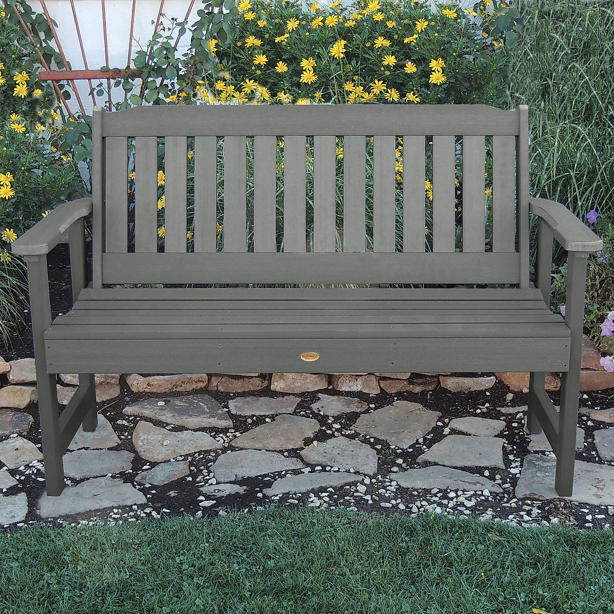 Highwood AD-BENW1-CGE Lehigh Garden Bench, 5 Feet, Coastal Teak