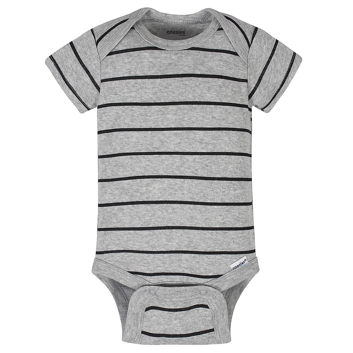 Onesies Brand Baby Boys' 8-Pack Short Sleeve Mix & Match Bodysuits, Grey Hungry, 12 Months