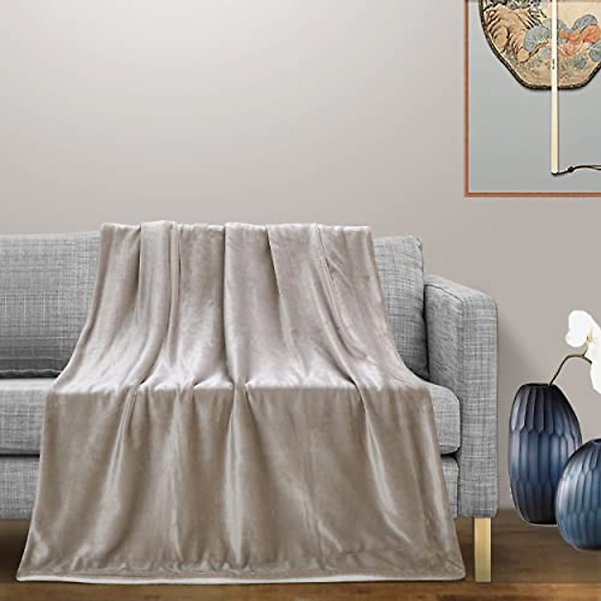 Thesis Sherpa Fleece Throw Blanket for Couch Linen Throw Blanket – Fuzzy Cozy Warm Sherpa Blanket Throw, 50x60 Inches