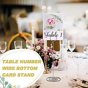 36 Pieces 8.75 Inch Tall Table Number Holders Silver Table Sign Holder Stands Metal Place Card Holder for Photos Picture Numbers Food Signs Memo Notes for Wedding Birthday Party Restaurant