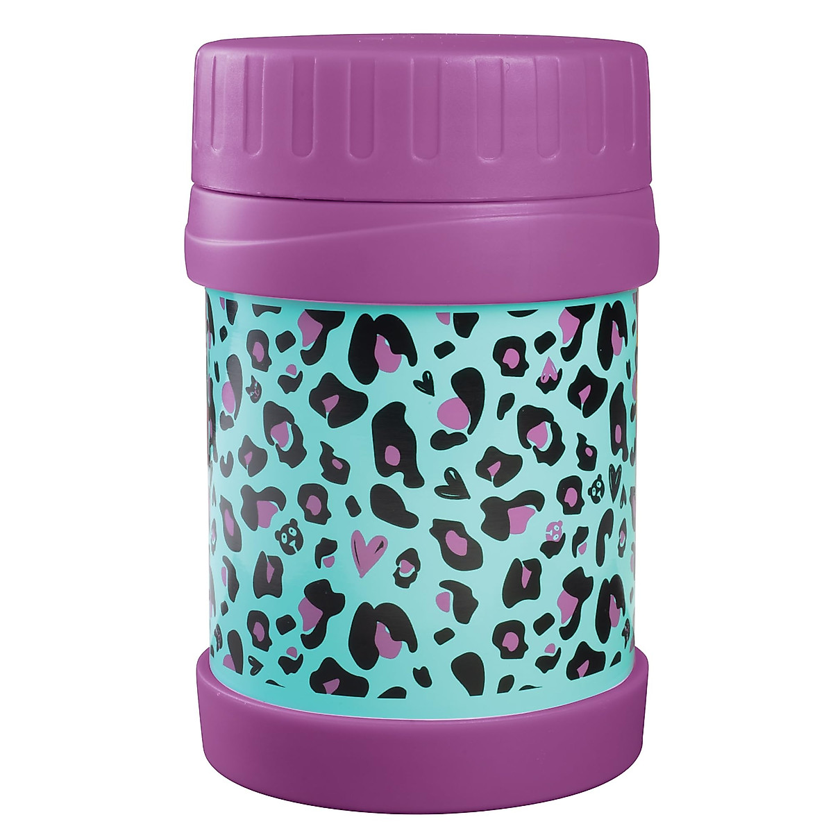 Bentology Stainless Steel Insulated 13oz Lunch Jar Thermos for Kids-Cheetah-Large Leak-Proof Storage for Hot or Cold Food, Soups, Liquids with Wide Mouth- BPA Free for Back to School Lunch Boxes, Bags