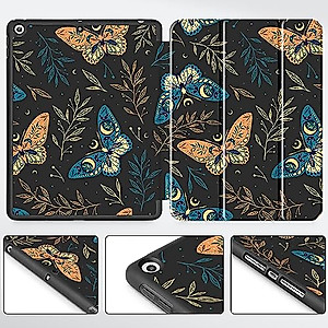 SUROCASE Case Compatible with iPad 10.2 Inch 2021/2020 iPad 9th/8th Generation & 2019 iPad 7th Generation with Pencil Holder, Protective Case with Soft TPU Back, Auto Sleep/Wake Cover, Butterfly