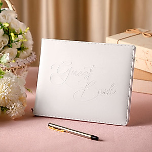 Panelee Wedding Guest Book with Pen Set Elegant Guest Sign in Books Bridal Shower Guestbook Beautiful Guest Book Wedding Reception Guestbook for Wedding