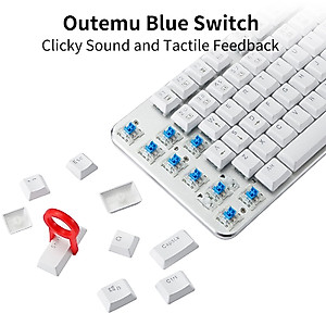 chuangquan Z-66 Mechanical Keyboard, Blue Switches, Wired Gaming Keyboard, Rainbow LED Backlit, USB Type-C Cable, Compact 87Keys, for Windows PC Laprop Mac