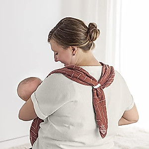 Itzy Ritzy Breastfeeding Boss Multi-Use Cover – A Nursing Cover, Swaddle, Car Seat Cover, Tummy Time Mat and Burp Cloth All in One – Made of Muslin Fabric & Measures 47” x 47”, Mudcloth