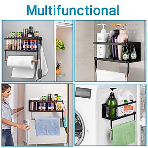 COSWE Magnetic Paper Towel Holder, Fridge Organizer, Magnetic Spice Rack for Refrigerator, Wall Mount Storage Organizer Shelf for Kitchen Bathroom