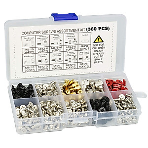 Computer Screws Standoffs Assortment Kit for Hard Drive Computer Case Motherboard Fan Power Graphics