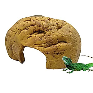 Reptile Rock Hide Cave Resin Rock Hideout Reptile Shelter Habitat Accessories Terrarium Decoration for Gecko Spider Snake Frog Tortoise and Other Small Animals