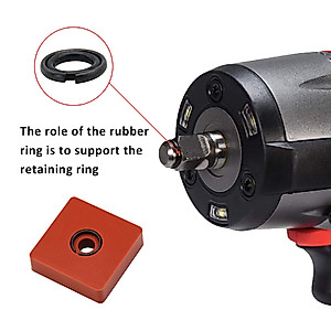 RURBRIN 10+10 Sets 3/8" & 1/2" Impact Wrench Retainer Rings with O-ring, Fit For Electric/Pneumatic Wrench, Including Anvil Retaining Ring Install Tool (Red)
