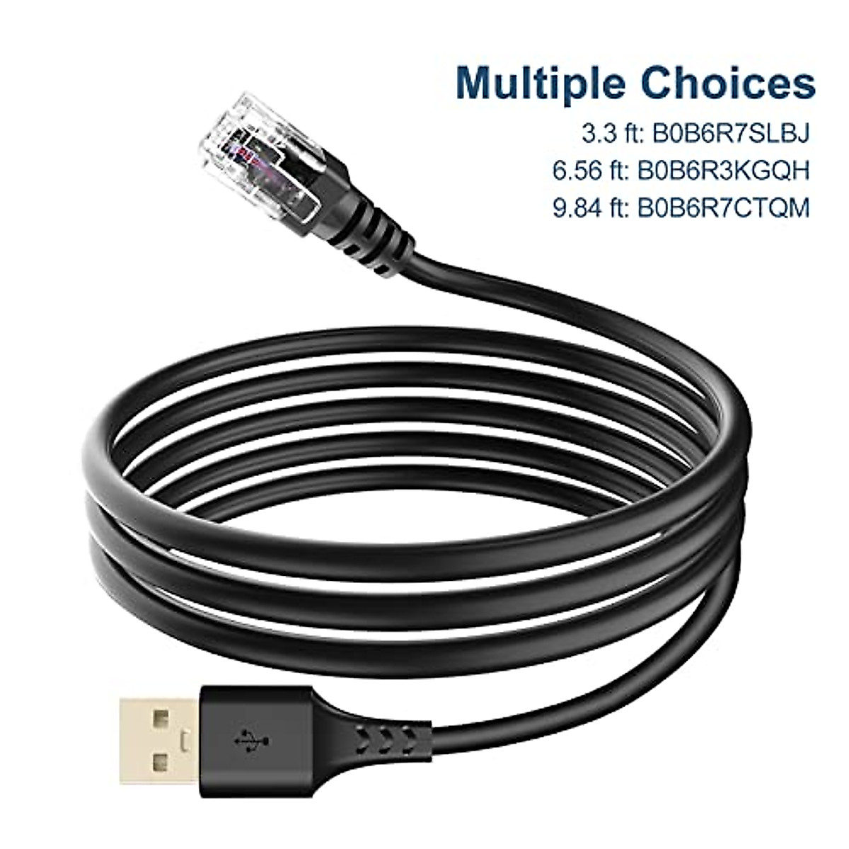 Radar Detector Cable, with USB to RJ11 Plug,for Escort Valentine One Uniden Beltronics Cobra Radar Detector,Replacement Power Cable for Radar Detectors(RJ11-9.84ft)