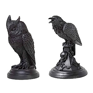 Bird Candle Holders, Black Resin Bird Candlestick Holders, Owl/Crow Vintage Tabletop Decorative Candlestick Holders Stands for Table Centerpieces Wedding Halloween Party Home Decoration