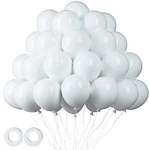Voircoloria 105pcs White Balloons 12inch Party Balloons for Birthday Baby Shower Graduation Wedding Anniversary Party Decorations