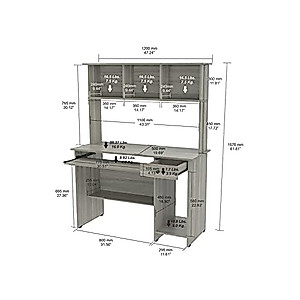 Inval Computer Desk, Smoke Oak