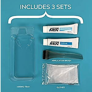 Just For Men Mustache & Beard, Beard Coloring for Gray Hair, With Biotin Aloe and Coconut Oil for Healthy Facial Hair - Blond, M-10/15 (Pack of 3, Ecomm Friendly Packaging)