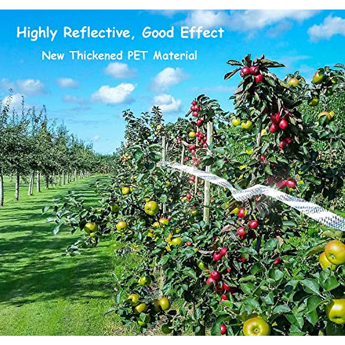 90M Bird Deterrent Tape, Holographic Ribbon, Reflective Tapes, Bird Scare Tape Garden Ribbon, Ideal for Gardens, Orchards, Lawns, Ponds