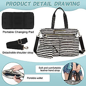 Diaper Bag Tote Large Baby Bag Tote Diaper Bag Stylish Boy Girl Multifunction Mommy Bag with Changing Pad for Mom and Dad