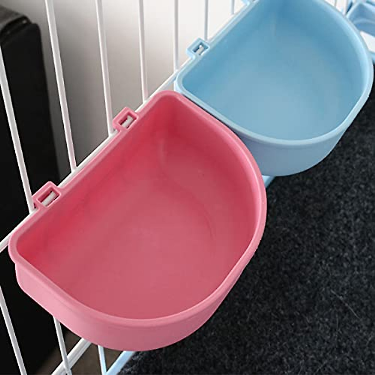 3 Pcs Rabbit Feeder with Hook Food and Water Bowl on Cage for Rabbit/Guinea Pig/Chinchilla/Bunny,Plastic