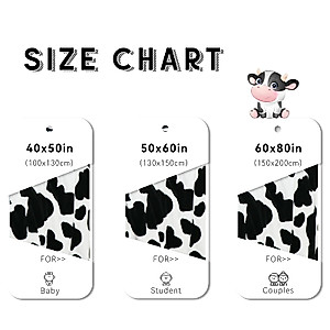Cow Print Blanket Lightweight Soft Warm Blankets and Throws Cozy Fleece Cow Baby Blanket Fuzzy Cute Black Cow Printed Throw Blankets for Baby Kids Boys Girls Toddler Newborn Infant 40x50 inch