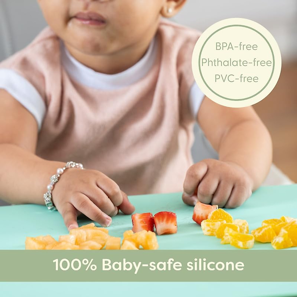 UpwardBaby Silicone Baby & Toddler Placemats - Non-Slip Table Protector for Eating at Home & Restaurants - Baby Essentials - Silicone Placemat