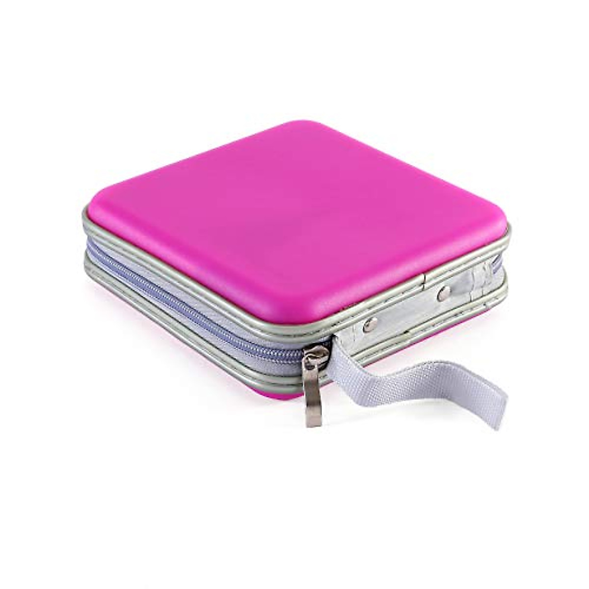 Home Wing 30 Capaity CD/DVD Storage Case DVD Holder Portable DVD Case for Car Trip CD/DVD Collection Kids Pink