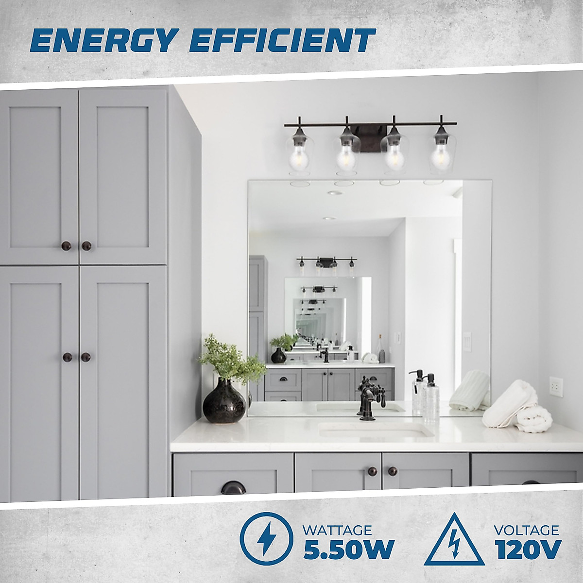 OHBULBS G25 Clear LED Light Bulb with E26 Medium Base Bulb | 5.5 Watt Dimmable Cut Glass Filament 3000K White Light – Ideal for Chandeliers, Vanity Fixtures, Bath Bars, Pendant Lights