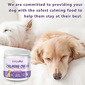 VVWVVW Calming Chews for Dogs 120PCs, Dog Calming Chews for Dog Anxiety Relief, Promote Relaxation, Aid with Separation, Barking and Sleeping, Natural Ingredients Calming Treats for Dogs