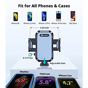VICSEED 𝗠𝗶𝗹𝗶𝘁𝗮𝗿𝘆-𝗚𝗿𝗮𝗱𝗲 𝗦𝘁𝘂𝗿𝗱𝘆 Phone Mount for Car, 𝗨𝗽𝗴𝗿𝗮𝗱𝗲𝗱 𝗔𝗻𝘁𝗶 𝗦𝗵𝗮𝗸𝗲 CD Slot & Air Vent Thick Case Friendly Car Phone Holder Mount Fit for iPhone 14 13 All Phones