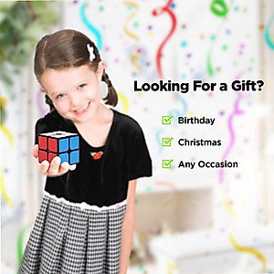 ROXENDA Speed Cube Set, Magic Cube Set of 2x2x2 3x3x3 Pyramid Cube Smooth Puzzle Cube (Black)