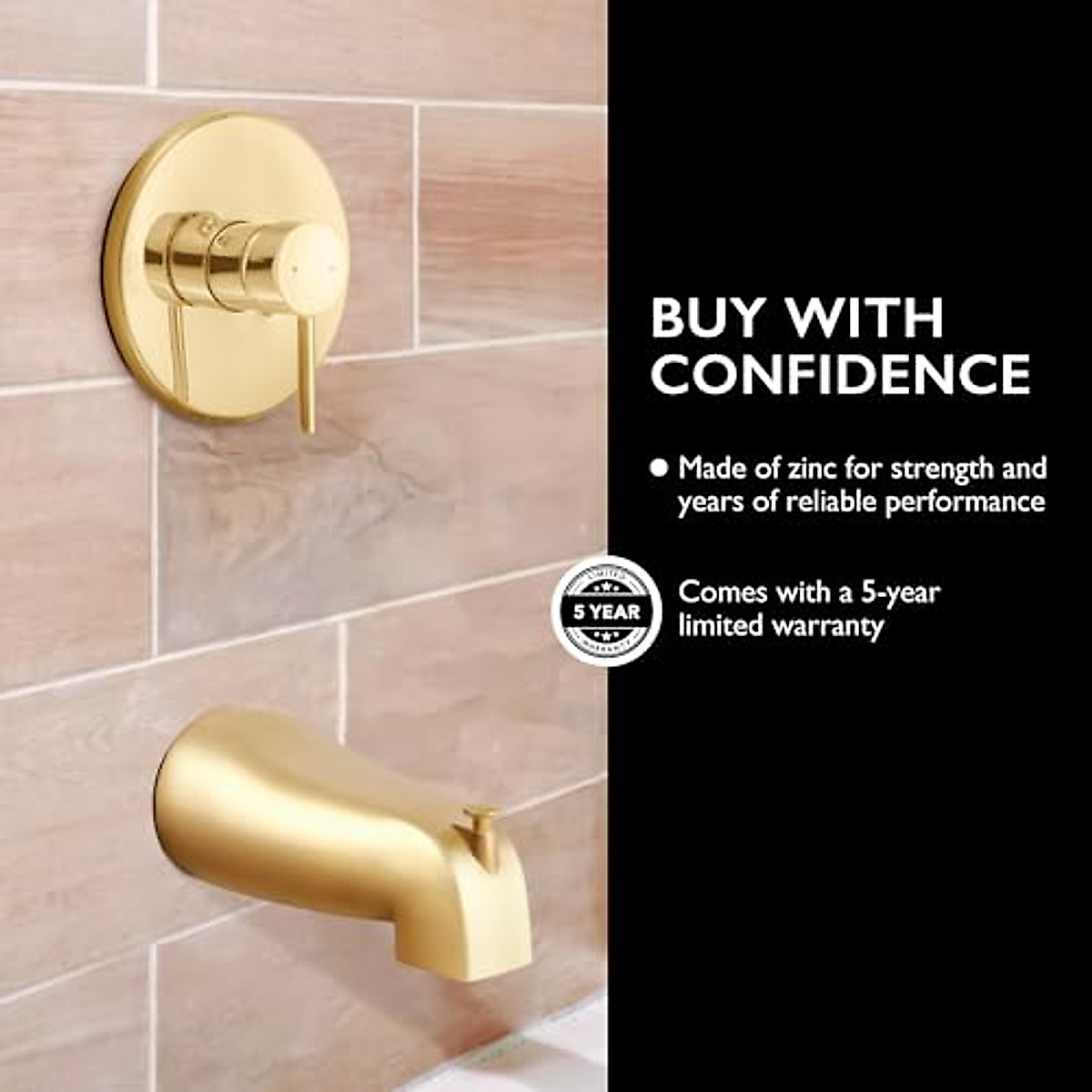 Design House 583898 Pull-Up Tub Diverter Spout, Satin Gold