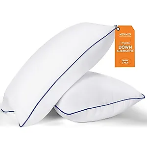 MZOIMZO Bed Pillows for Sleeping- Medium Soft, Queen Size Set of 2, Cooling Hotel Quality for Back, Stomach or Side Sleepers