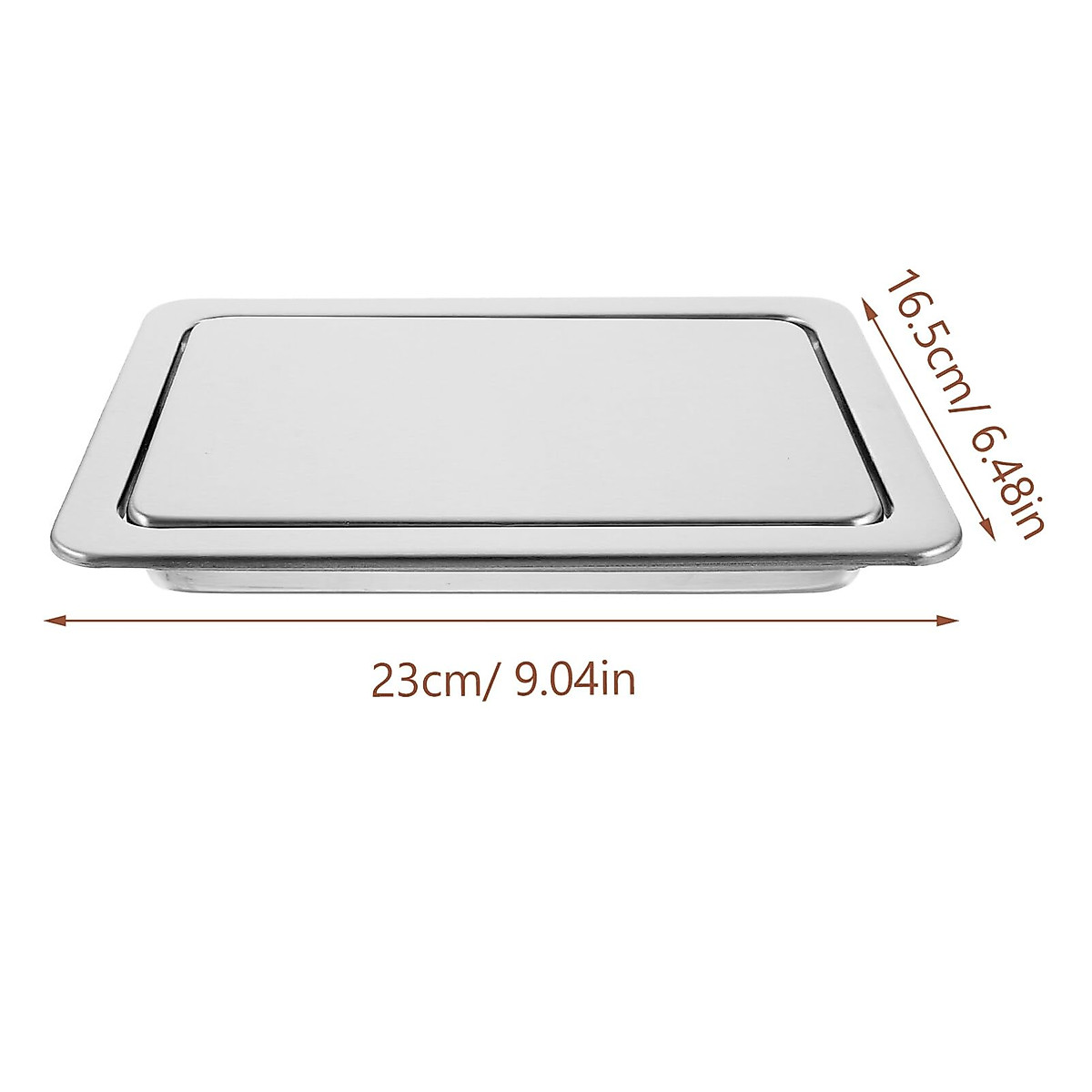 BESTOYARD Trash Bin Lid Only Swing Top Trash Can Lid Replacement Recessed Counter Top Cover Stainless Steel Waste Bin Lid Swing Flap Lid Cover
