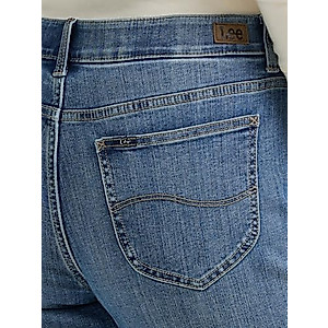 Lee Women's Plus Size Ultra Lux Comfort with Flex Motion Straight Leg Jean Juniper 18W Medium