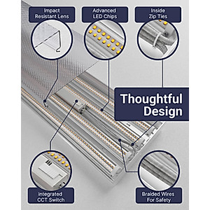 Sunco LED 11 Inch Prisma Wraparound Light for Indoor Commercial Industrial Warehouse Garage Utility Workshop, 72W 8500 Lumens, Selectable CCT 4000K/5000K/6000K, Non-Dimmable, AC120-277V 2 Pack