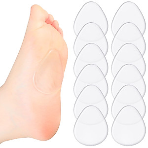 Bonuci 12 Pieces Metatarsal Pads Gel Ball of Foot Cushions Soft Pain Relief Forefoot Support Gel Foot Pads for Women Men Cushioning Plantar Fasciitis Neuroma(Clear)