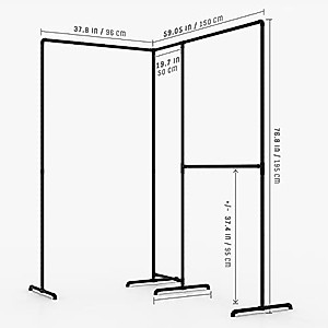 pamo Industrial Design garment rack - LAS Edge - freestanding Coat Rack for Walk-In Wardrobe Wall I Clothes Rack Made of Black Sturdy Pipes freestanding from Water Pipes