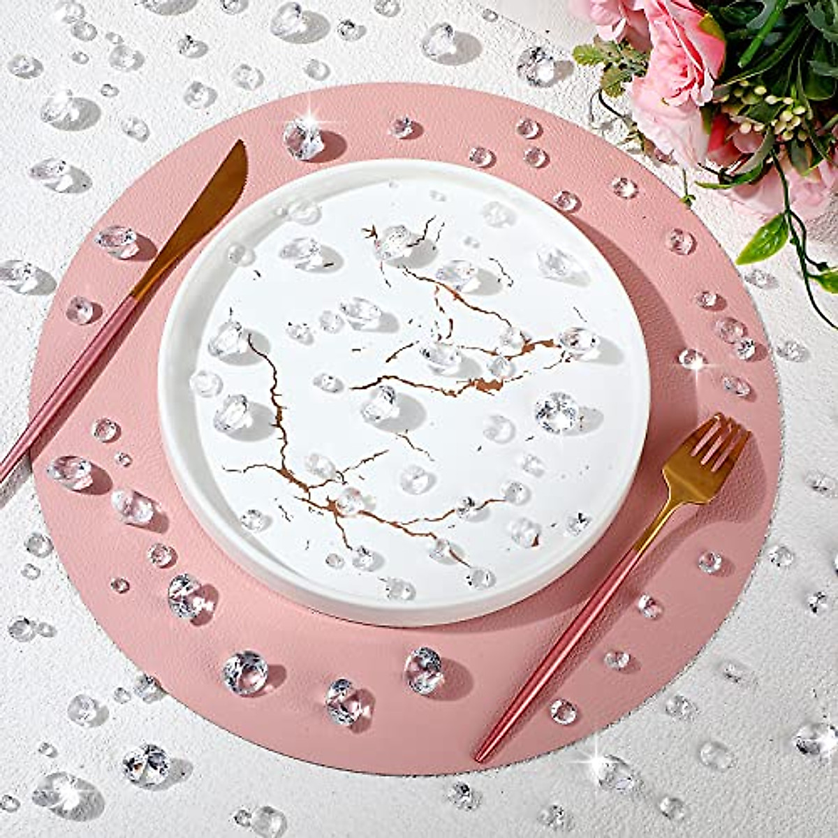 Hicarer 800 Pieces Diamond Decorations Acrylic Diamond Table Scatter Crystals for Table for Vase Fillers Party Table (Clear, 12mm, 8mm, 6mm, 3mm, 2mm)