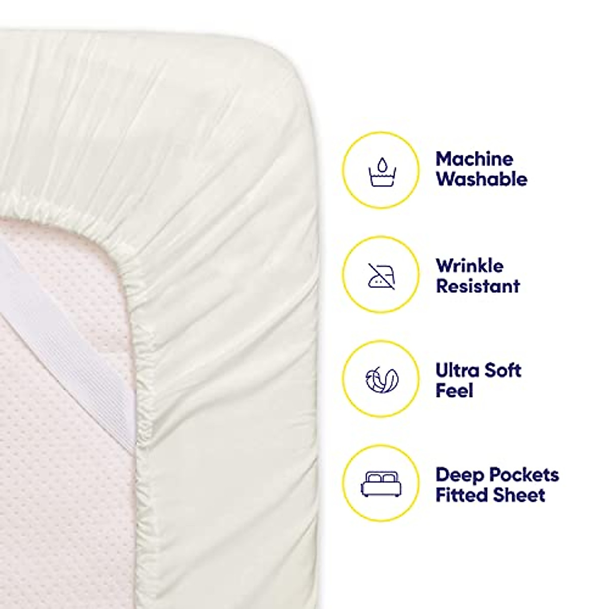 Cal King Size Bed Sheets - 6 Piece 1500 Supreme Collection Fine Brushed Microfiber Deep Pocket California King Sheet Set Bedding - 2 Extra Pillow Cases, Great Value, California King, ivory