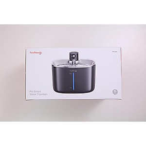 FEELNEEDY Cat Water Fountain Battery Operated, 4L/135 fl oz Pet Water Fountain for Cats and Dog with Motion Sensor, Wireless Ultra Quiet Cat Drinking Fountain with 2 Filters (Black YPD-C004P)